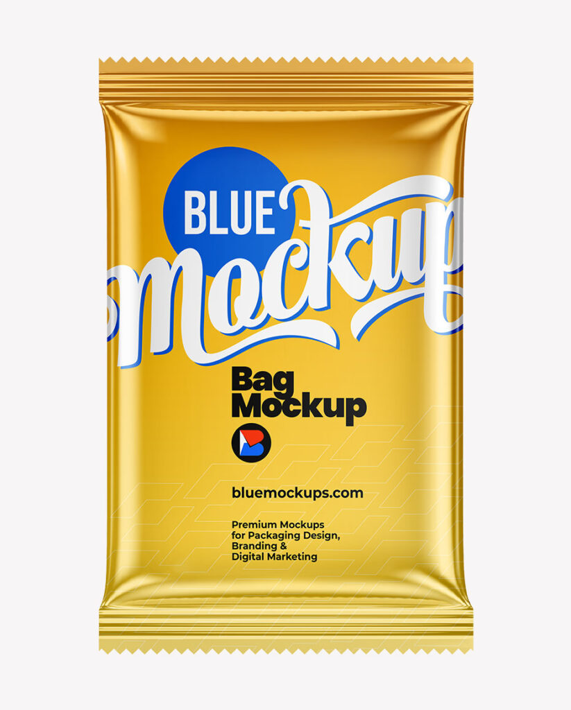 Food Bag Mockup | Metallic – Blue Mockups