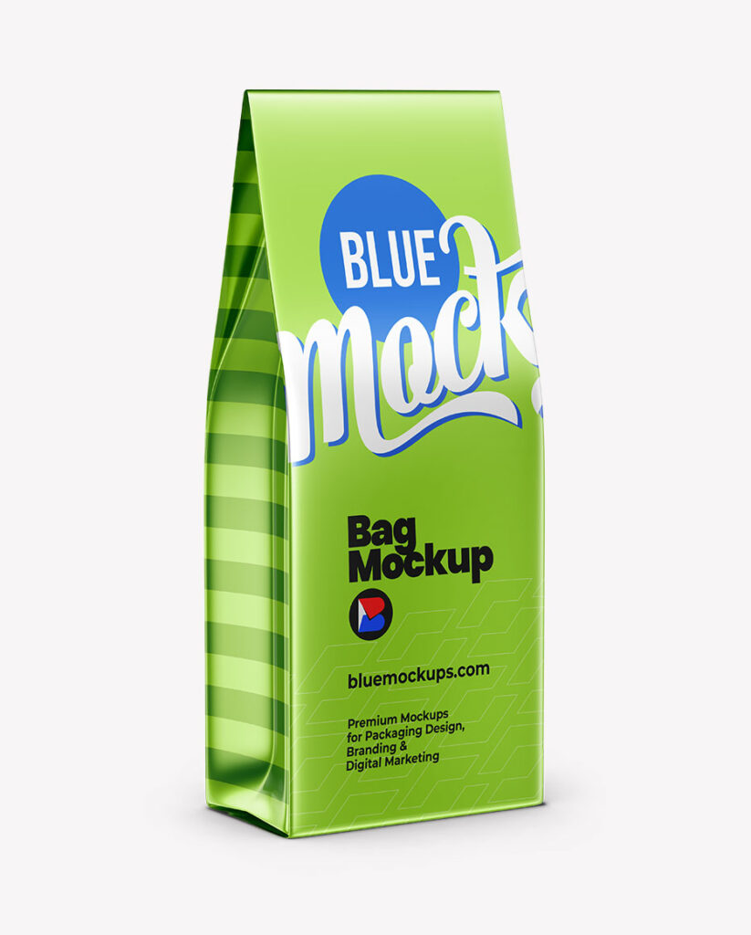 Food Bag Mockup | Metallic – Blue Mockups