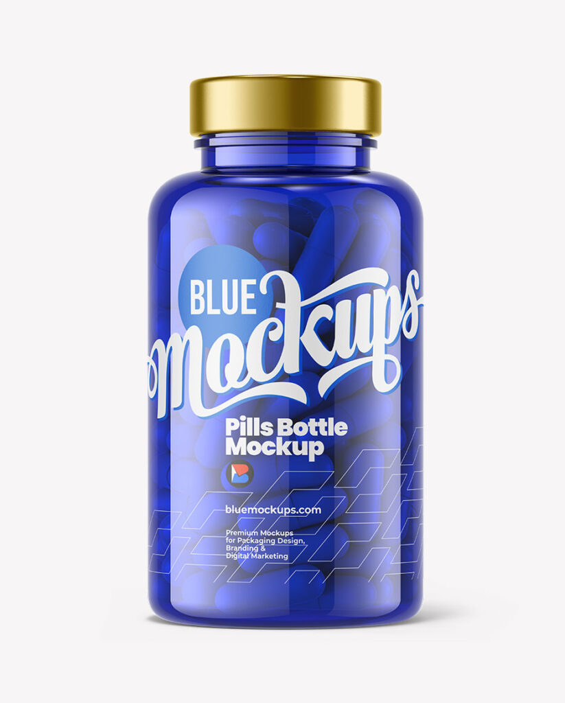 Pills Bottle Mockup | Blue – Blue Mockups