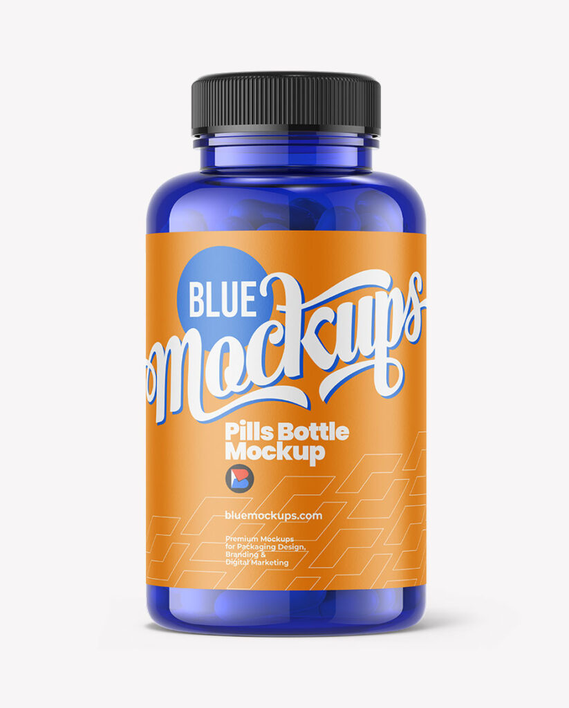 Pills Bottle Mockup | Blue – Blue Mockups