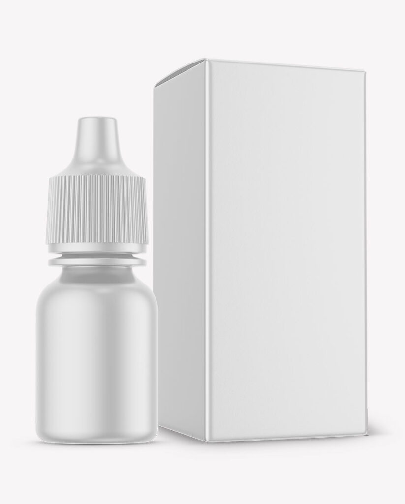 Matte Dropper Bottle with Paper Box Mockup | 5ml – Blue Mockups