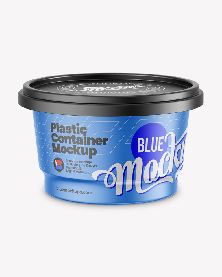 Plastic Container Mockup | Top View – Blue Mockups