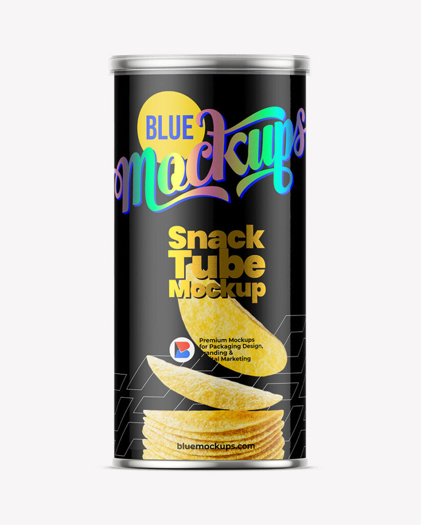 Snack Tube Mockup | Glossy – Blue Mockups