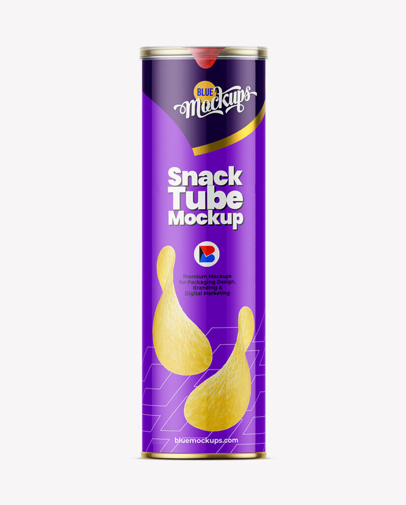 Snack Tube Mockup | Glossy – Blue Mockups