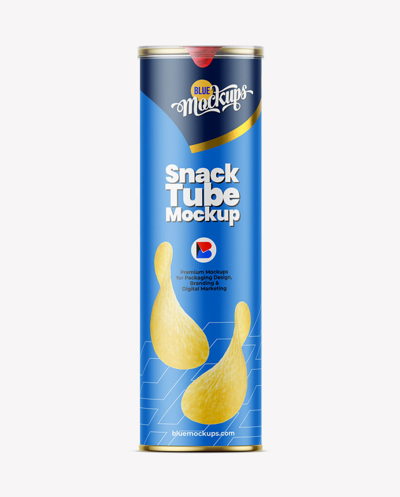 Snack Tube Mockup | Matte – Blue Mockups