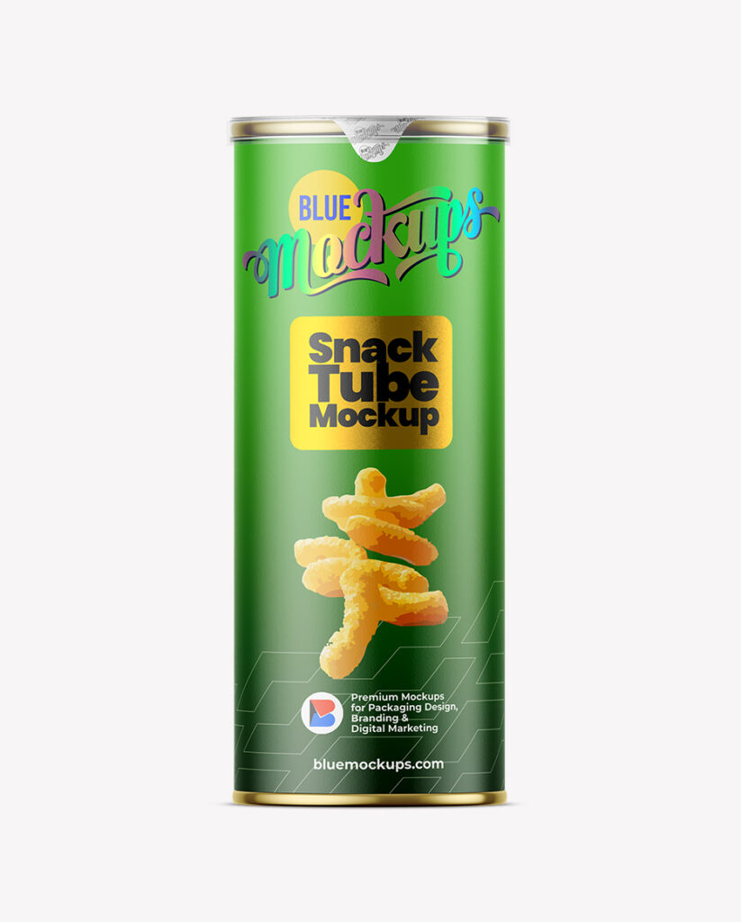 Snack Tube Mockup | Matte – Blue Mockups