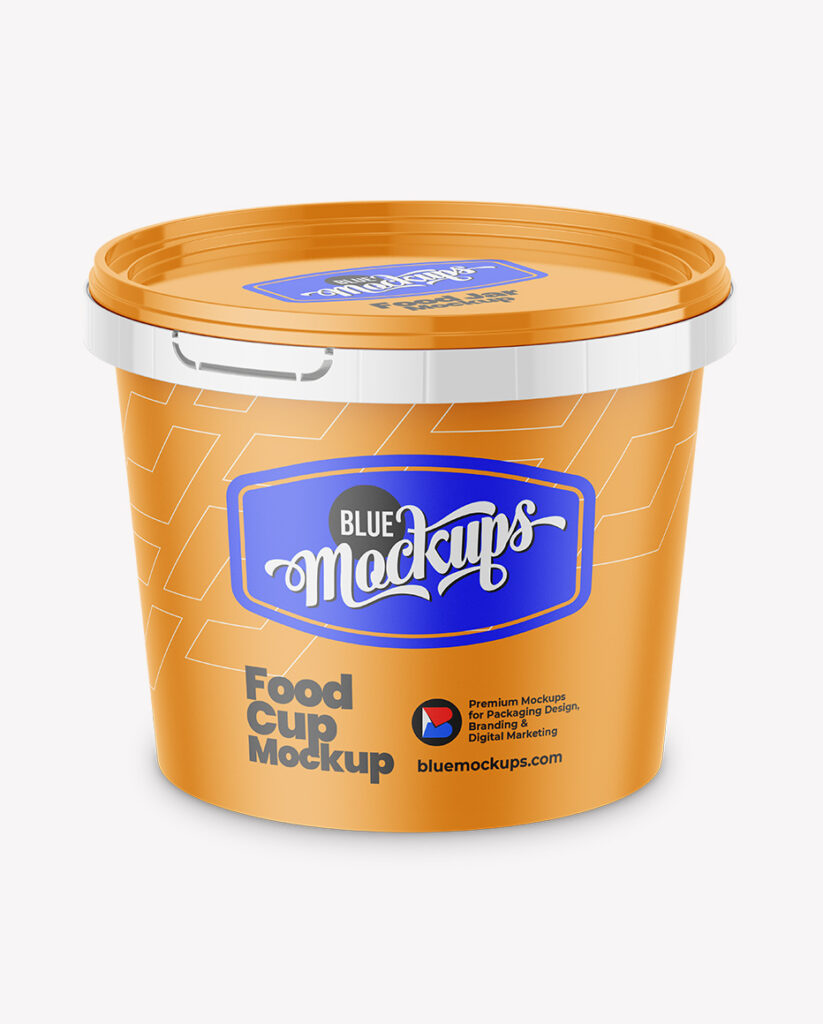 Food Cup Mockup | Top View – Blue Mockups