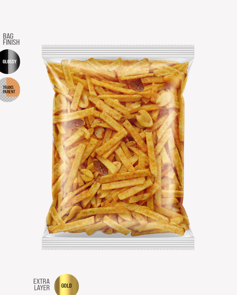 Glossy Snack Package Mockup | Farali Chivda – Blue Mockups
