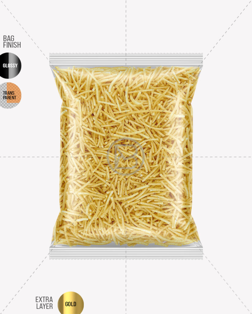 Glossy Snack Package Mockup | Aaloo Sev – Blue Mockups