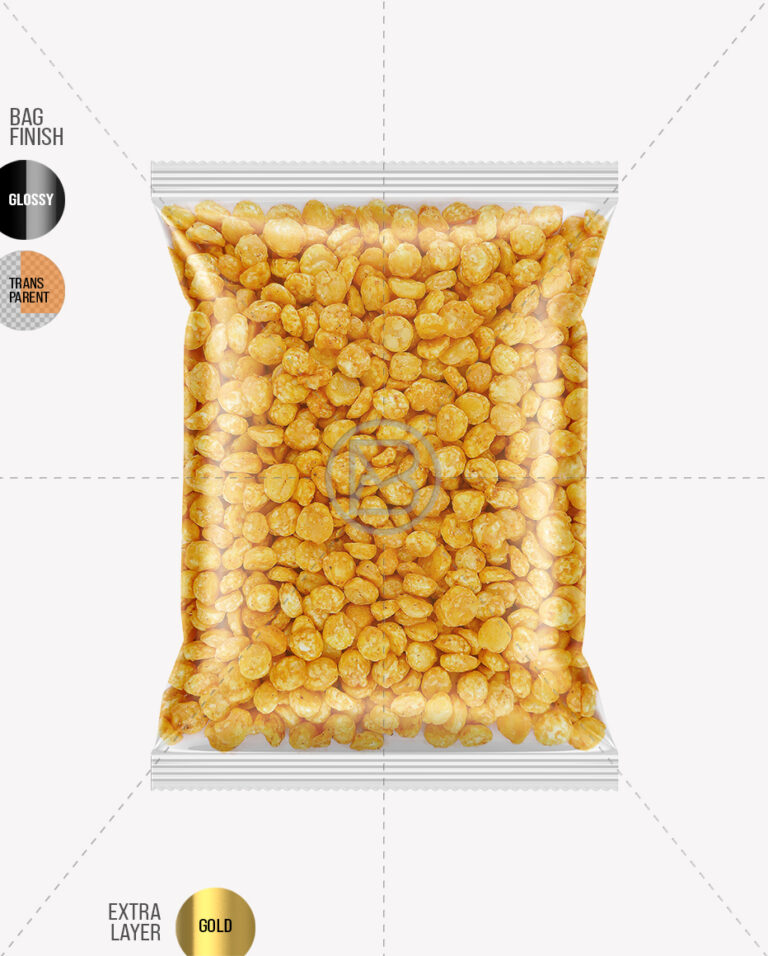 Glossy Snack Package Mockup | Chana Dal – Blue Mockups