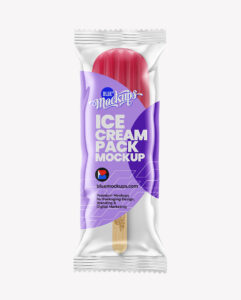 Ice Cream Bar Package Mockup | Raspberry Dolly – Blue Mockups