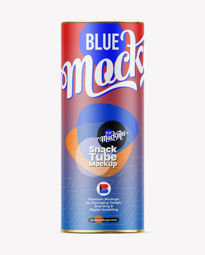 Paper Tube Mockup | Matte – Blue Mockups