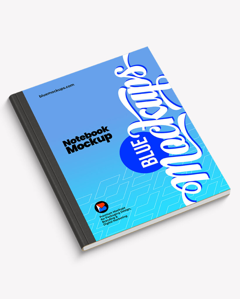 Notebook Mockup | Matte – Blue Mockups