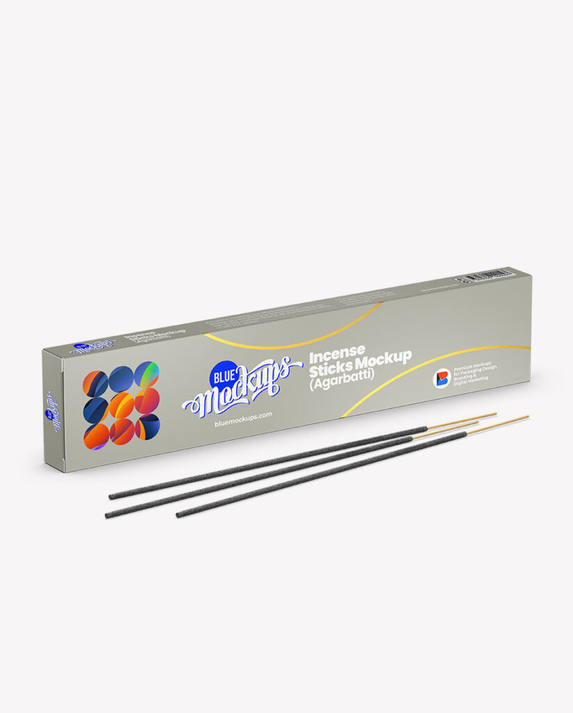 Incense Sticks Package Mockup – Blue Mockups