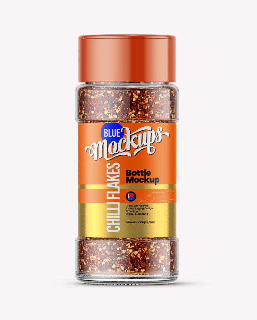 Spice Jar with Chilli Flakes Mockup – Blue Mockups