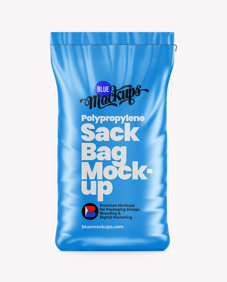 Sack Bag Mockup | Polypropylene – Blue Mockups