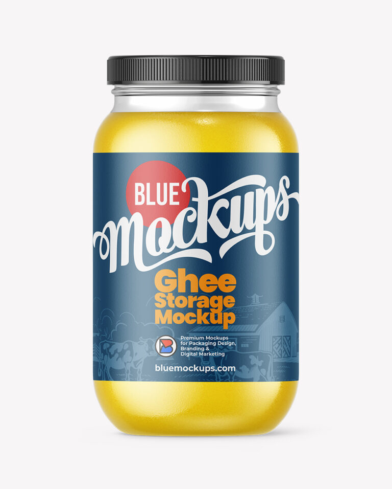 Ghee Jar Mockup – Blue Mockups