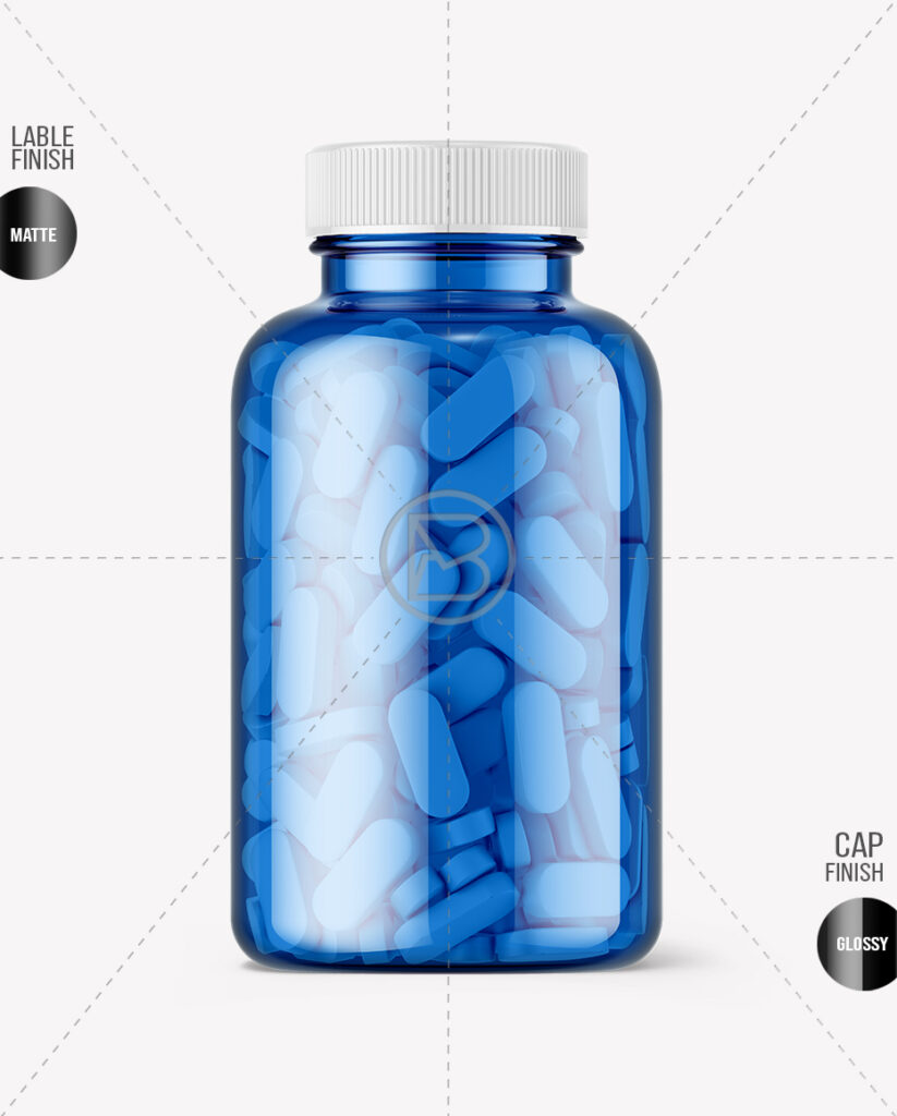 Pills Jar Mockups | Blue – Blue Mockups